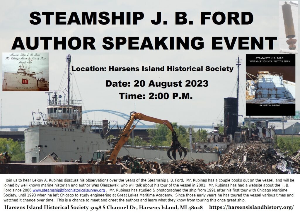 Steamship J B Ford history since 1903 to Now 2025 – Steamship JB Ford ...